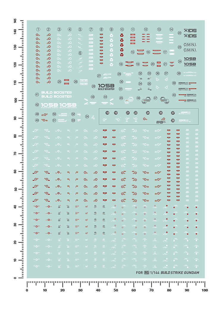 Artisan's Club RG 23 Build Strike Gundam Full Package Water Decal ...